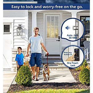 Philips Fingerprint Door Lock, Keyless Entry Door Lock, Electronic Door Lock, Touchscreen Keypad Deadbolt - Easy Installation and Set up - Satin Nickel