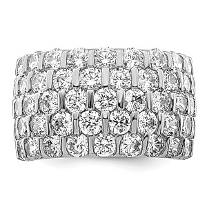 IceCarats 925 Sterling Silver Cubic Zirconia CZ Wide Wedding Band Ring Size 6