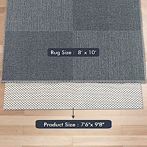TJWODO Non Slip Area Rug Pads Non Skid Rug Gripper 8x10 Feet Extra Thick Pad Anti-Slip Carpet Rug Mats for Hardwood Surface Floors, Keep Rugs Safe and in Place (8 x 10 Ft)