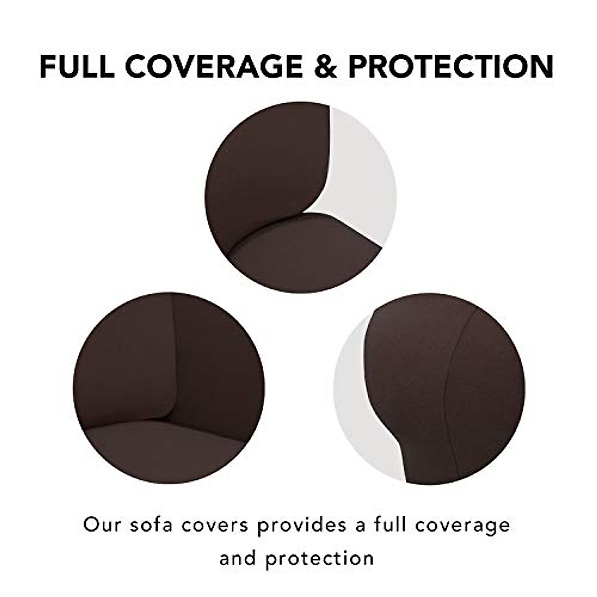 PureFit Super Stretch Sofa Slipcover – Spandex Non Slip Soft Couch Sofa Cover, Washable Furniture Protector with Non Skid Foam and Elastic Bottom for Kids, Pets （Loveseat, Chocolate）