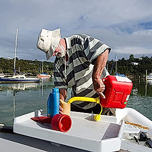Jimtyee Gas Can Spout Replacement,Gas Can Nozzle (3Kit-Yellow) Fit for 1/2/5/10 Gal Oil Cans, with 6 Screw Collar Caps,Gas Can Vent Caps, Spout Cover, Base Caps, Drill, Thick Rubber pad