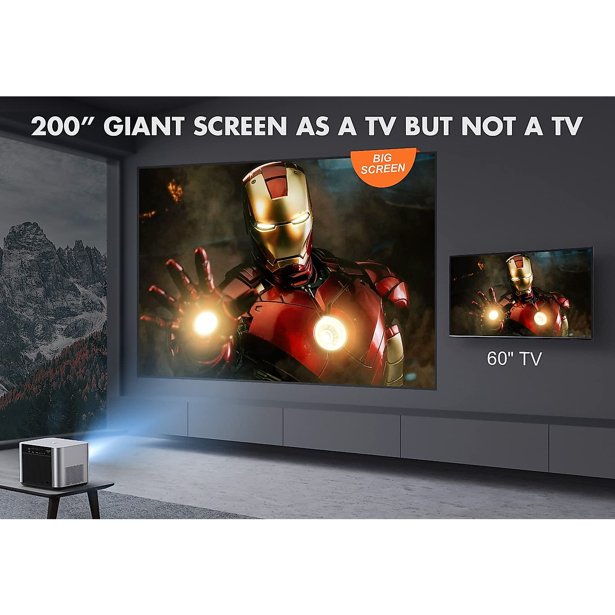 VIZONY FHD 1080P Projector 4K Support, 800ANSI 5G WiFi Bluetooth Projector, Outdoor Projector with Full-Sealed Engine/Electric Focus/4P4D/PPT/Zoom, Home Movie Projector Compatible w/iOS/Android/PC/TV