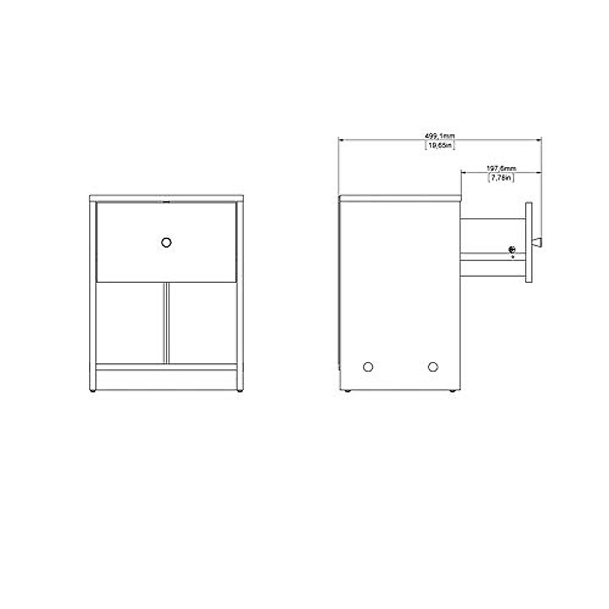 Home Square 2 Piece Chest and Nightstand Bedroom Set in Gray