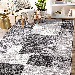 Rugshop Oslo Modern Geometric Boxes Area Rug 7'10" x 10' Gray
