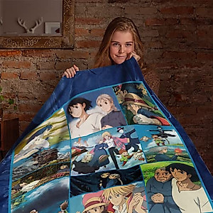 Comedy Quote Sherpa Fleece Throw Blanket Howls Warm Moving Quilt Castle Winter Soft Flannel Bedding Cover for Sofa and Bed, Home Decor Room Essentials, 30x40in, 50x60in, 60x80in