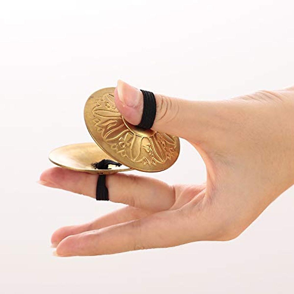 Foraineam 2 Pairs / 4 pcs American Belly Dance Finger Zills/Sagats/Cymbals