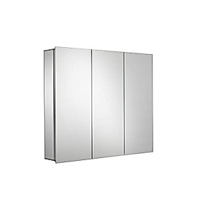 Croydex Thurmond Tri-View, Recessed or Surface Mount Medicine Cabinet, 30W x 26H, Aluminum