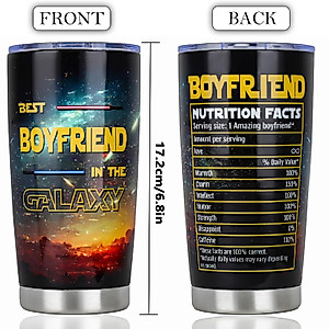 DECZHIYU Gifts for Boyfriend from Girlfriend - Boyfriend Gifts for Birthday Fathers Day Valentines Day Christmas - Anniversary Romantic Gift for Him Men - Cute BF Gift Ideas - 20oz Insulated Tumbler