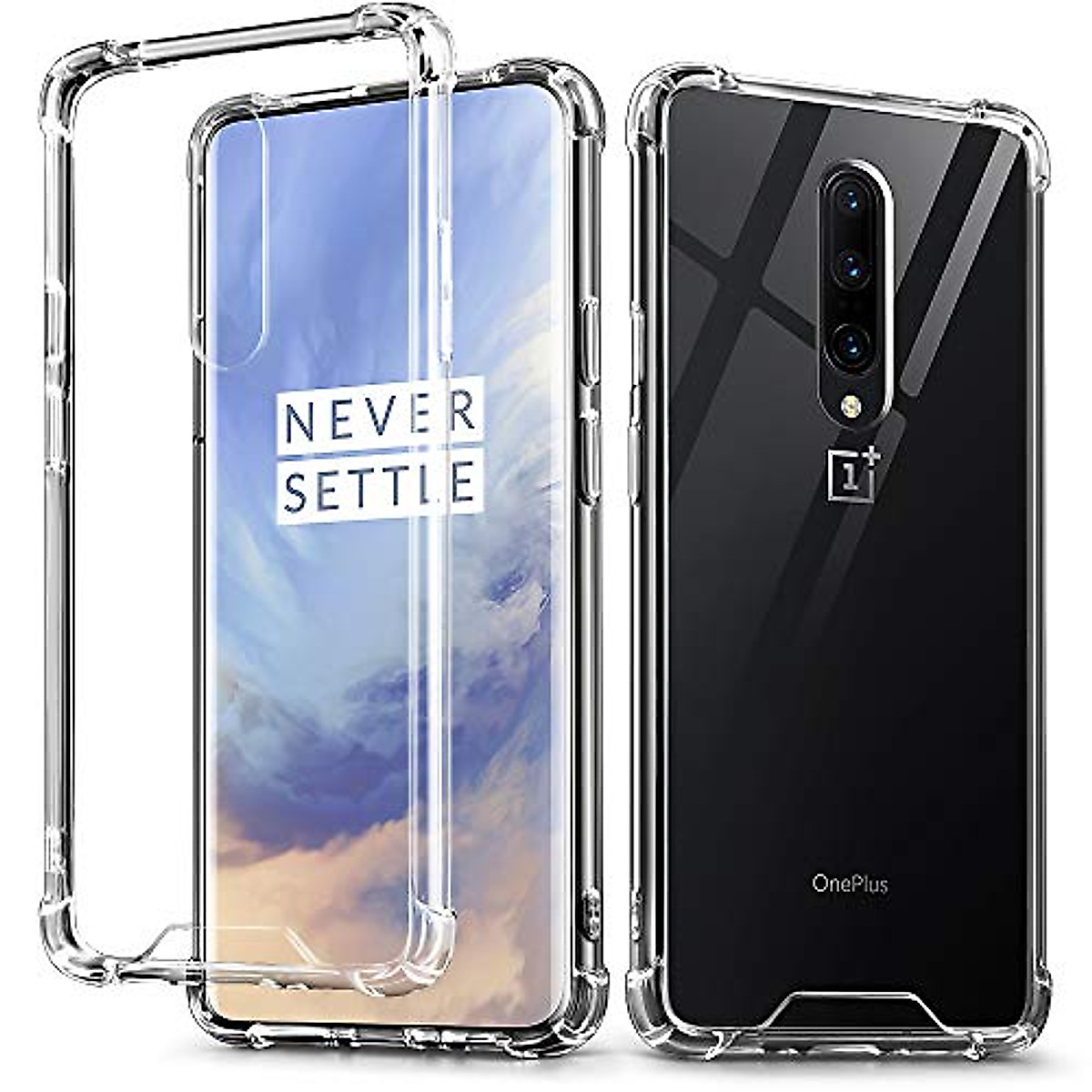 OnePlus 7 Pro Case, IDweel Crystal Clear Soft TPU Transparent Bumper Shock Absorption Technology Raised Bezels Slim Protective Cover for OnePlus 7 Pro (HD Clear)