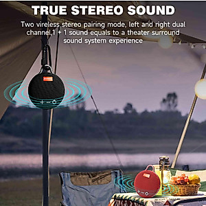 UrbanX Audience Series IPX7 Bluetooth Waterproof Speaker with Clip, 20H Playtime, Compact Speaker with Big Sound, Punchy Bass, Wireless for Cat S62 & Beach, Pool, Boat, Biking Black 1 Pack