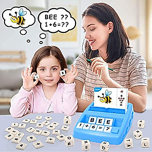 Pup Go Match Letter Game, Spelling Word Games, Educational Early Learning Toys for Age 3 4 5 6 7 8 Year Old Kids, Preschool Toys Board Game Gifts for Boys Girls (Light Blue)