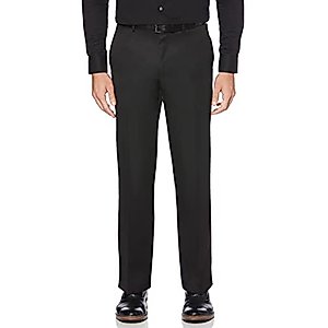 Perry Ellis Portfolio Men's Performance Dress Pant, Modern Fit, Non-Iron, Flat Front Stretch (Waist Size 30 - 42), Black, 38W x 30L