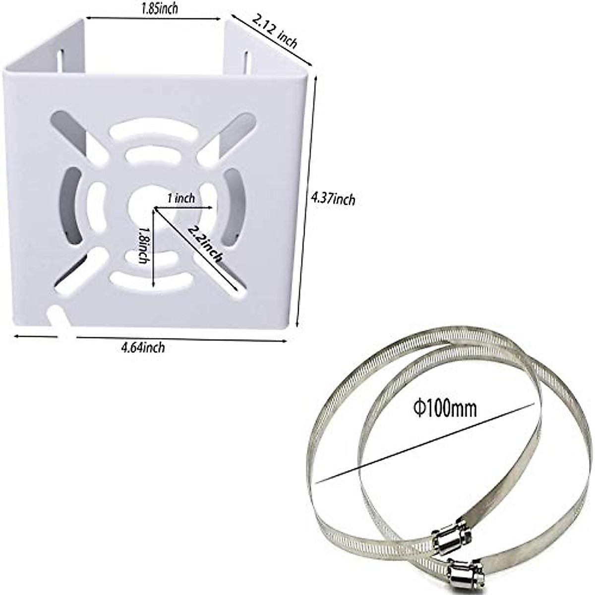 Universal Wall Mounting Bracket with 2 Loops, Vertical Pole Mount Adapter for CCTV Security Camera PTZ Dome Indoor Outdoor AP Access Point Client CPE