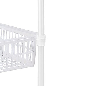 Kitchen Details 4 Tier Slim Basket Shelf Rack | Storage & Organizer | Kitchen | Bathroom | Laundry Room | Office | Good for Food and Kitchen Supplies | White