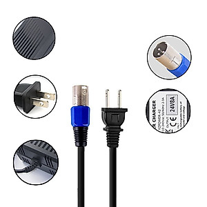 aunstarwei 24V 8A Battery Charger with XLR Connector for EA1065, S150, 1107 614HD, M51, CH5404 Smart