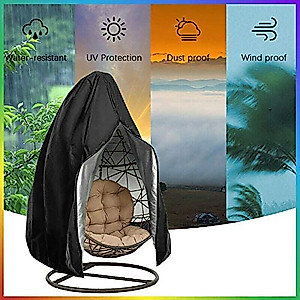 Egg Chair Cover, Patio Egg Chair Covers With Zipper, Egg Chair Covers For Outdoor Furniture, Durable Egg Swing Chair Covers, Waterproof Outdoor Chair Cover, Windproof Hanging Chair Cover