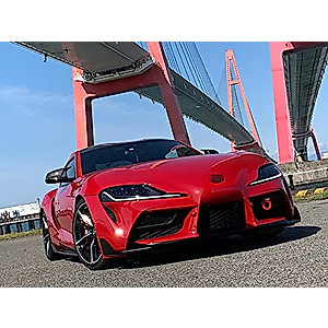 iJDMTOY Red Track Racing Style Tow Hook Ring Compatible with 2020-up Toyota Supra GR, Made of Lightweight Aluminum
