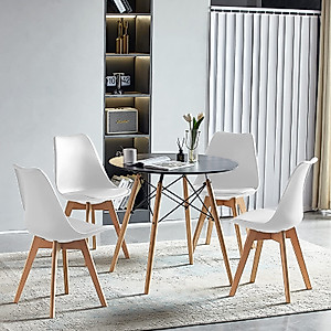 Liink1Ga Black Coffee Table 31.5''–Small,Round,Modern Dining Room Table Kitchen Table Coffee Table - for 2 to 4 People