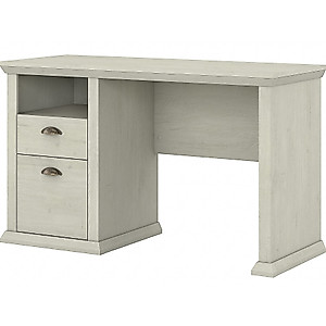 Yorktown 50-Inch Home Office Desk with Storage, Linen White Oak