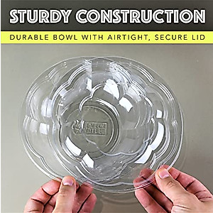 Green Direct 24 oz. Salad Containers with Lids - Pack of 50 | Clear Plastic Salad Bowls for Lunch, Serving, and Mixing