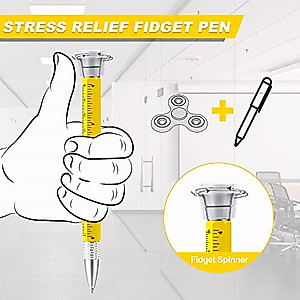 XAMAWA Multitool Fidget Pen - Gifts for Him Boyfriend Husband, Stress Relief Cool Gadgets Tools Gifts for Men Dad, Multi-tool Pen for Office Engineer Woodworkers Construction - Yellow