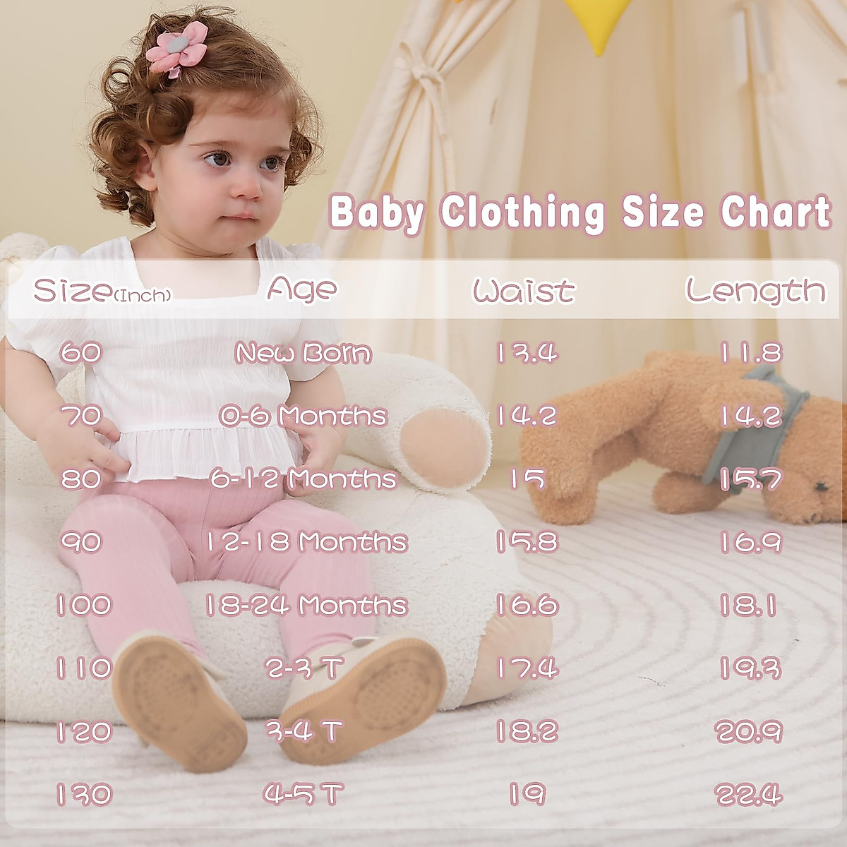 U.nikaka Unisex Baby 0-6 Months 5-Pack Pants in Grey White Black Orange and Pink