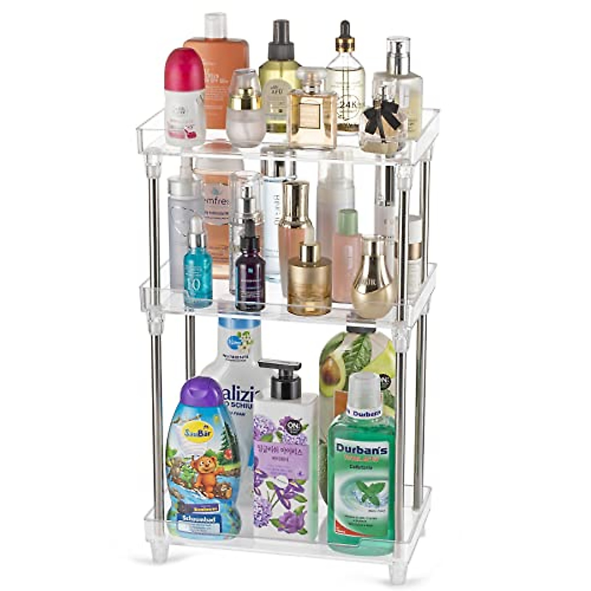 Argox Bathroom Organizer Countertop, Bathroom Finishing Countertop, Countertop Storage, Counter Storage, Storage Under The Sink,Transparent Bathroom Shelf