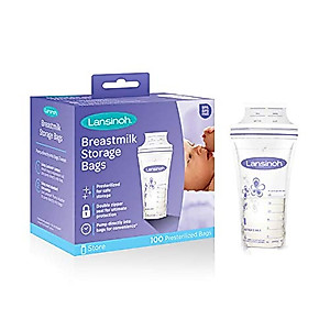 Lansinoh Breastmilk Storage Bags With Convenient Pour Spout Double Zipper Seal