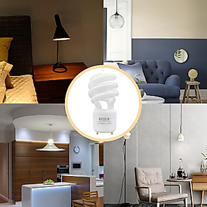 UNITEDLUX 13Watt T2 Spiral CFL GU24 2 Prong Light Bulb Base 2700K 900lm 120v 60Hz Light Bulb- Mini Twist Lock Spiral -Self Ballasted Compact Fluorescent Soft White Pack of 3