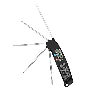 Sweet Dwelling Instant Read Digital Meat Thermometer with Stainless Steel Probe, Fast Food Temperature Readings with Precision Accuracy for Steaks, Chicken, Poultry, Safe Oven, Grilling, and BBQ USE