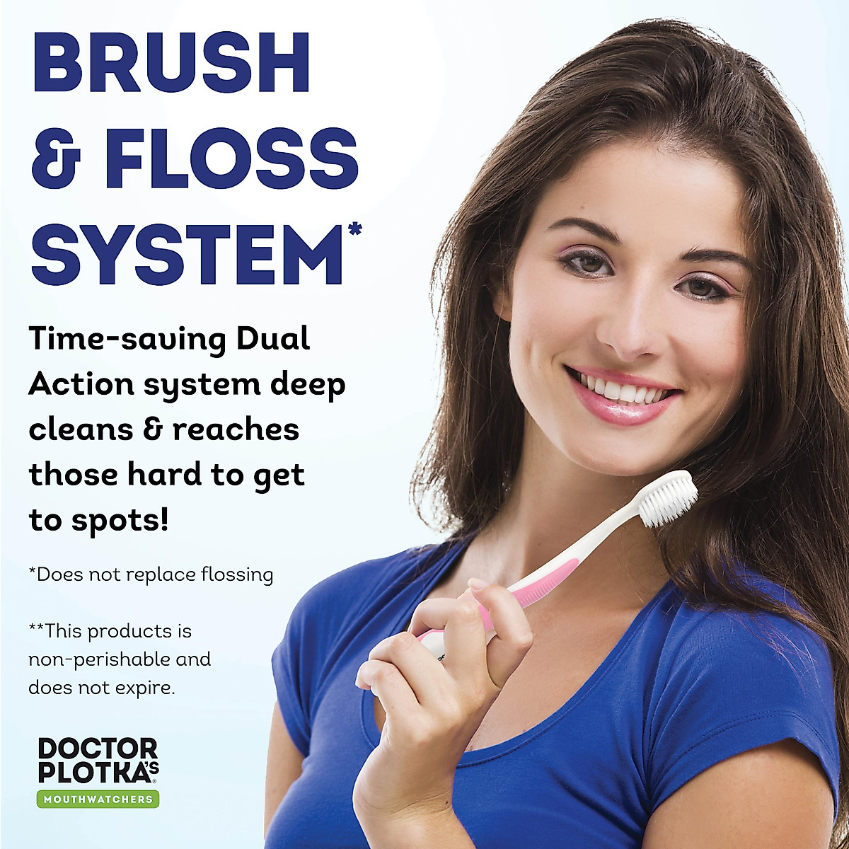 MOUTHWATCHERS Manual Soft Toothbrush for Adults, Ultra CleanToothbrush with Flossing Bristles, Good for Sensitive Teeth and Gums. Rose, 1 Each