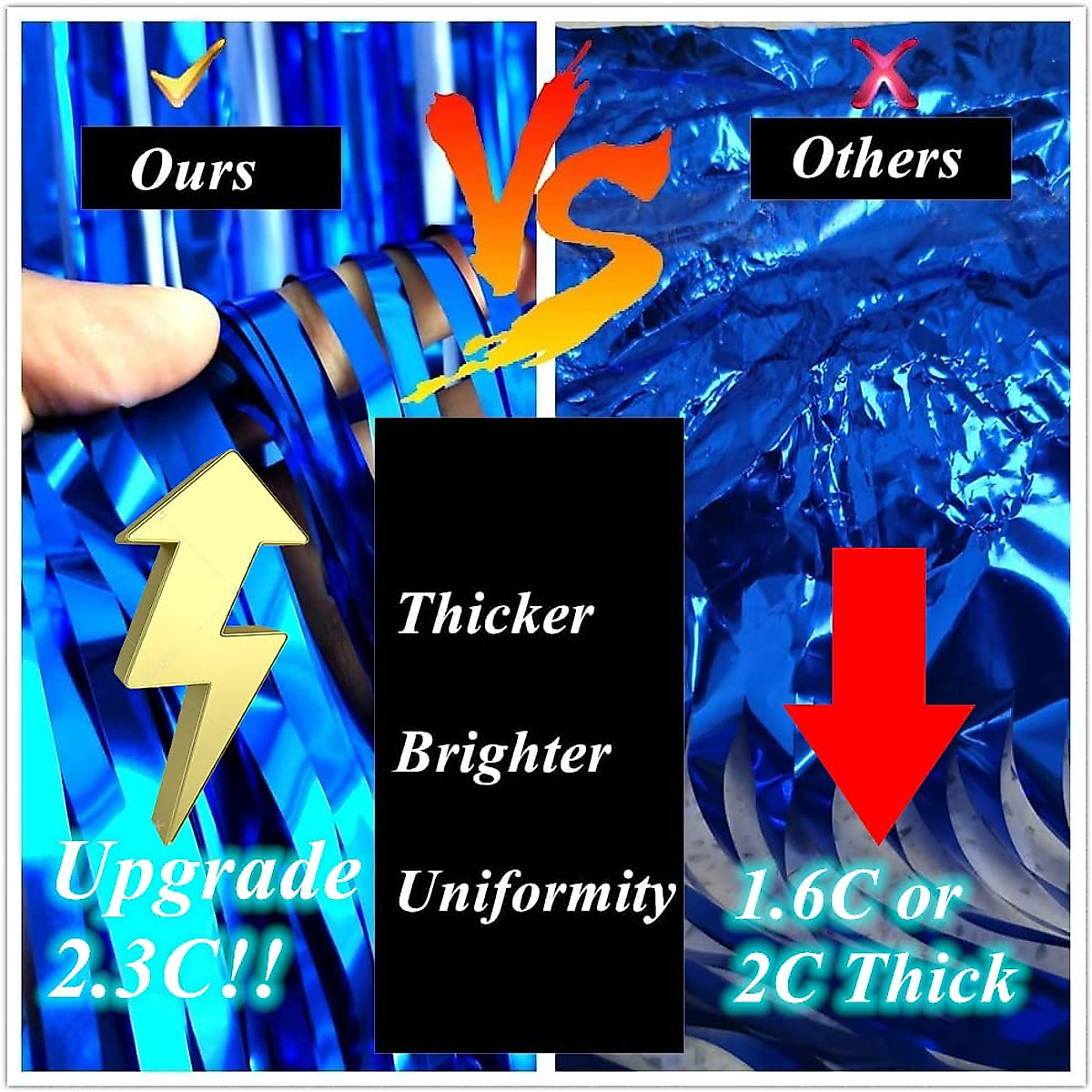 Black Tinsel Foil Fringe Curtain Party Backdrop Decorations for Graduation Birthday Bachelorette Wedding Engagement Bridal Baby Shower Celebration, Black Photo Booth Props -2 Packs (3.3 ft x 8.1 ft)