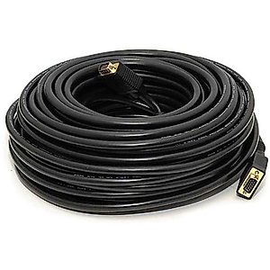 eDragon VGA Male to Male Gold Plated Cable, (75 Feet/22.8 Meters), Black