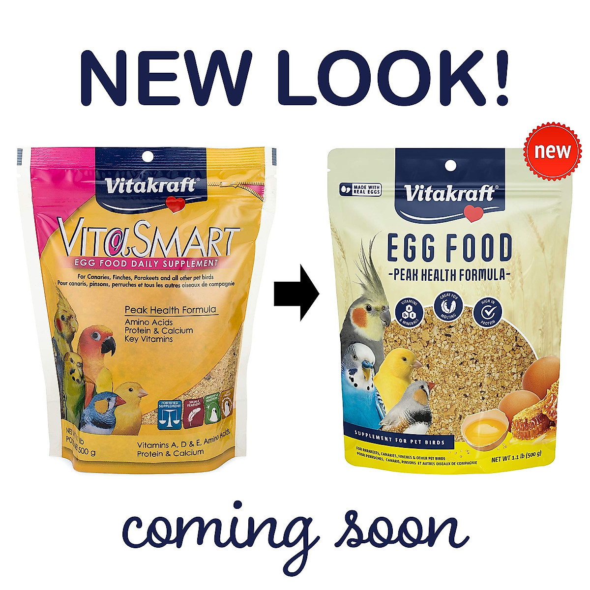 Vitakraft VitaSmart Egg Food for Birds - Daily Supplement for Parrots, Parakeets, Cockatiels, and Canaries - Bird Calcium Supplement 1.1 Pound (Pack of 1)