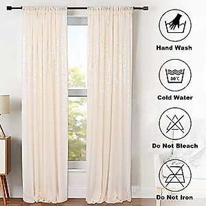 Sparkle Backdrop Curtain Ivory 2 Panels Set Sequin Photo Backdrop 2FTx8FT Sequin Backdrop Curtain Pack of 2-1220S
