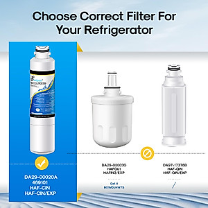 EXCELPURE DA29-00020B Replacement for Samsung HAF-CIN, RF28HMEDBSR,DA97-08006A, RF28HFEDBSR, RF28JBEDBSG, RF261BEAESR, RF4287HARS, RF263BEAESR, RF23HCEDBSR, RF28HFEDTSR,Refrigerator Water Filter,4PACK