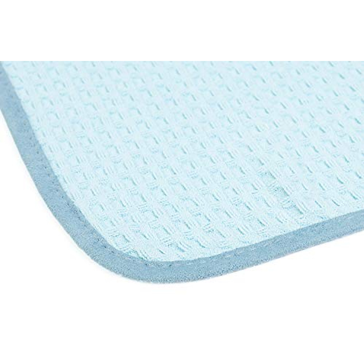 The Rag Company - Dry Me A River - Professional Korean 70/30 Blend Microfiber Waffle-Weave Drying & Detailing Towels, Soft Suede Edges, 390gsm, 16in x 16in, Light Blue (5-Pack)