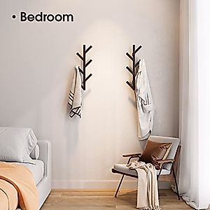 RRG Vertical Coat Rack Wall Mounted 16 Inch, Metal Vertical Hat Rack for Wall, Modern Wall Coat Tree for Hats, Jackets, Bags, Entryway Bedroom (Height 16")