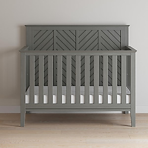 Child Craft Atwood 4-in-1 Convertible Crib, Baby Crib Converts to Day Bed, Toddler Bed and Full Size Bed, 3 Adjustable Mattress Positions, Non-Toxic, Baby Safe Finish (Lunar Gray)