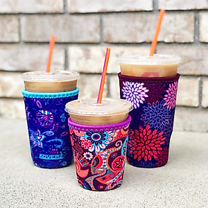 Koverz Neoprene Iced Coffee Sleeve - Large Midnight Mums
