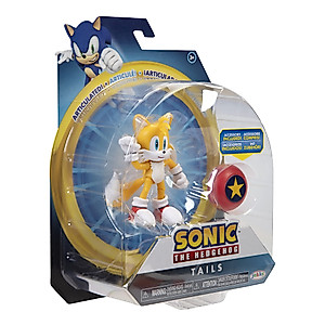 Sonic The Hedgehog 4-Inch Action Figure Modern Tails with Star Spring Collectible Toy