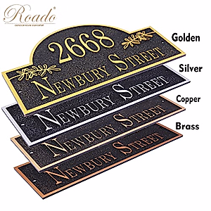 Address Plaque Large Option - 15" x 7.8'' Hand-Carved House Number Plaque Sign,Persoanlized House Sign Address plate for Outdoor Family Home,Garden,Apartment,Street,Garage,Drive Way Any Front & Style(Rose Gold)