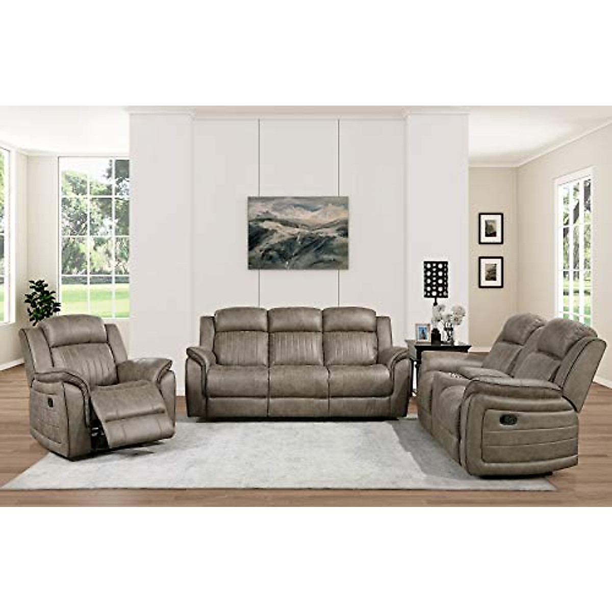 Lexicon Carter Double Reclining Sofa, Sandy Brown