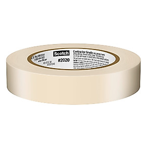 Scotch Contractor Grade Masking Tape, Tan, Tape for General Use, Multi-Surface Adhesive Tape, 0.94 Inches x 60.1 Yards, 9 Rolls