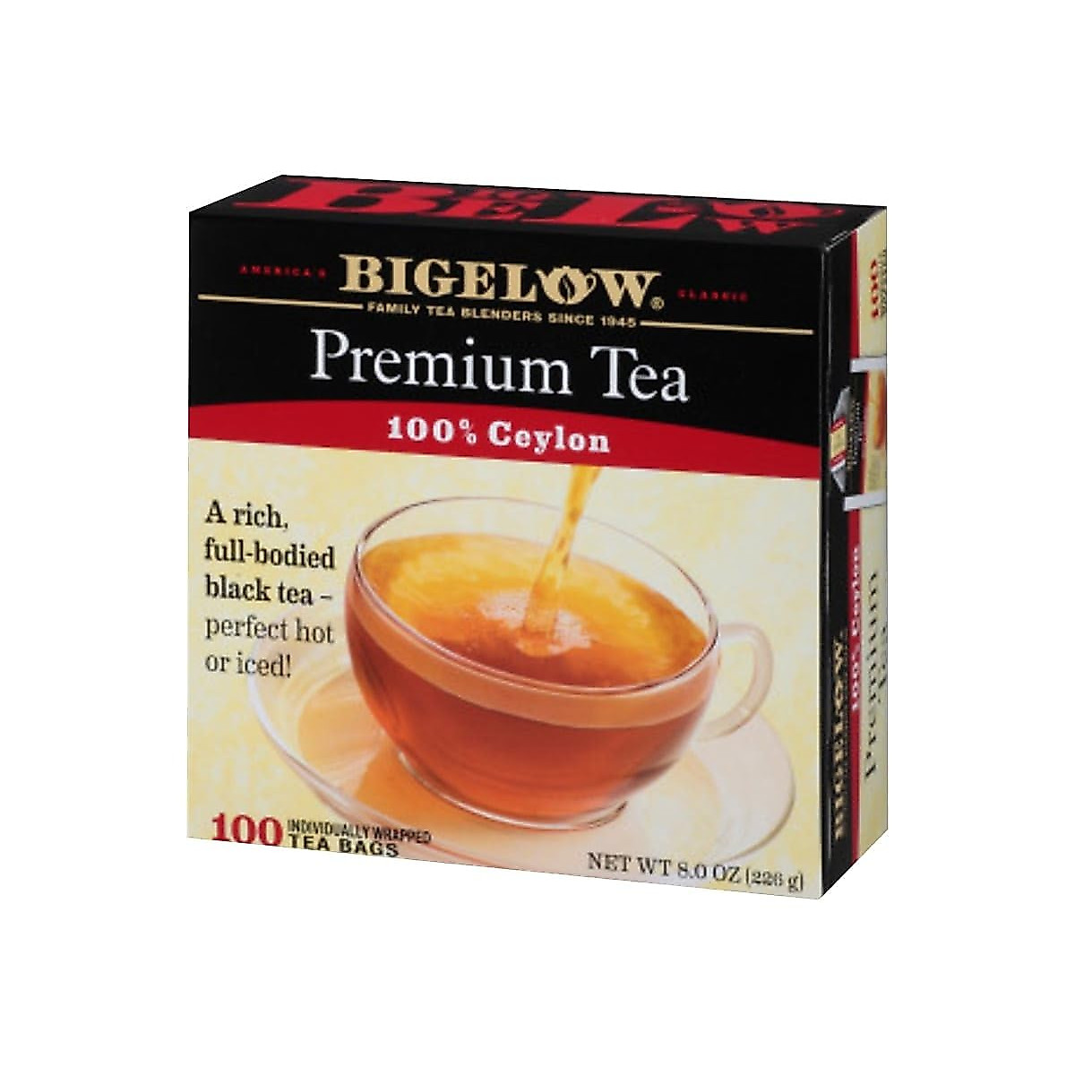 Bigelow 100 Count Premium Blend Black Tea, Contains 100 Individually Wrapped Tea Bags, Full Caffeine