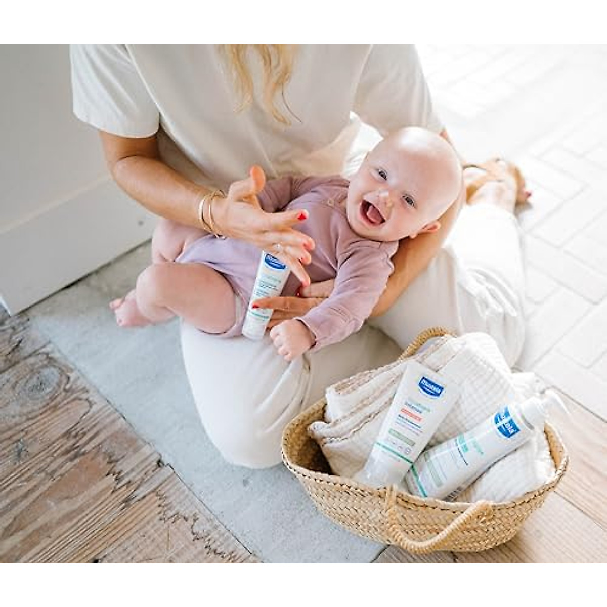 Mustela Stelatopia Eczema-Prone Skin Emollient Baby Face Cream - Face Moisturizer with Natural Avocado & Sunflower Oil - Fragrance-Free - 1.35 Fl Oz (Pack of 1)