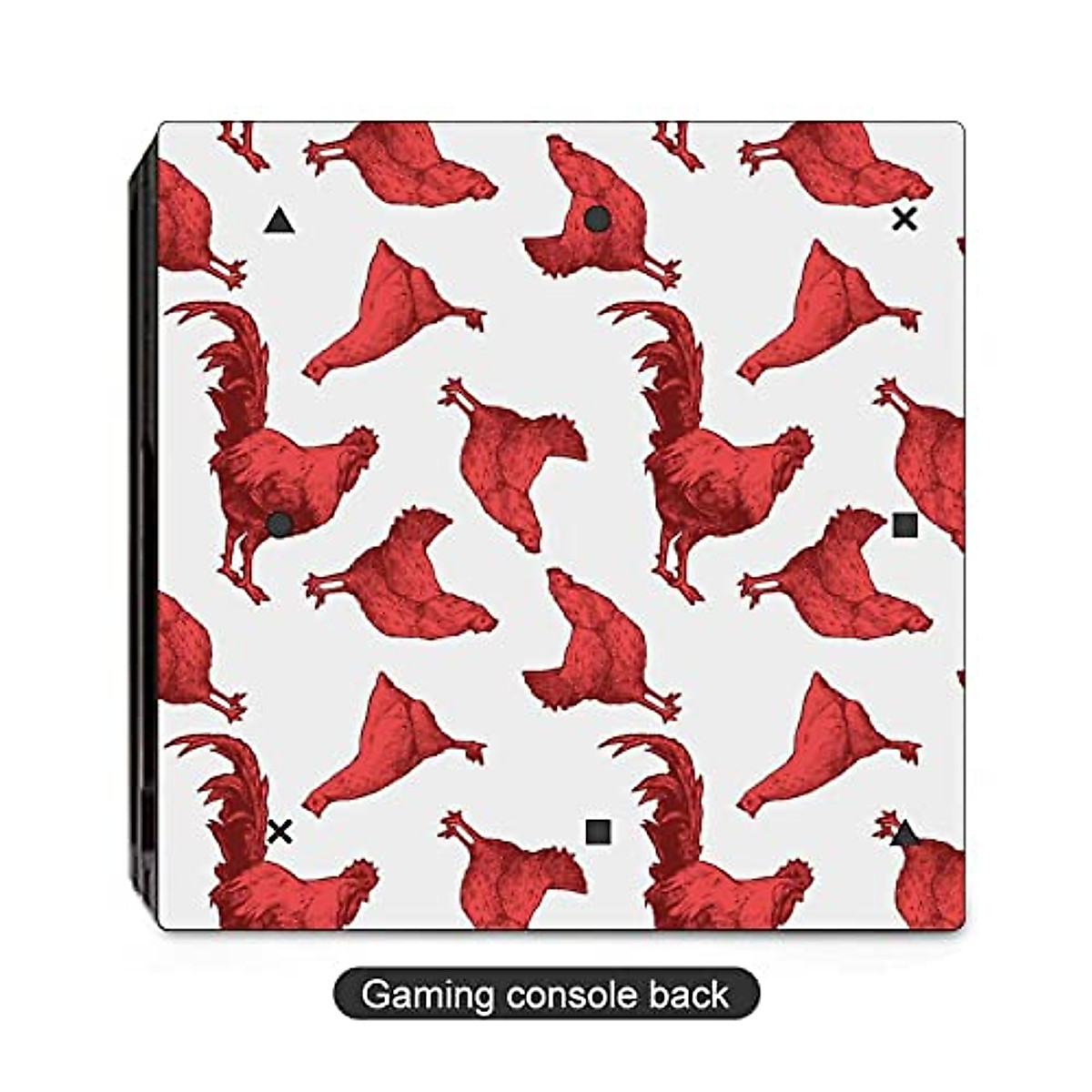Red Hens and Cock Sticker for P-S4 Controller Full Protective Skin Cover Design Wrap Decal Sticker Compatible with P-S4 Print