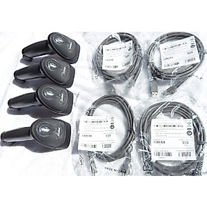 Lot 4 Zebra Motorola Symbol LS2208 Barcode Scanner with USB Cable (Black)