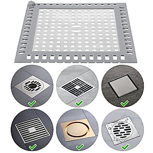 COMNICO Shower Drain Strainer Hair Catcher 4.8inch Stainless Metal Silicone Strainer Filter Cover Protector Bathtub Stopper for Bathroom Kitchen Floor Drain