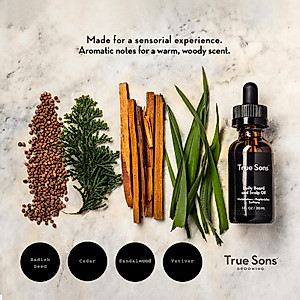 True Sons Hair Dye For Men And Beard Oil - Complete Hair, Beard and Mustache Kit For Natural Dark Brown Look. Instant Dye Booster Applicator For Grey Hair (1.75 oz Dark Brown), Daily Beard Oil (1 oz)